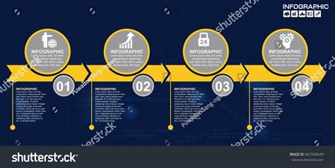 Timeline Infographics Template Arrows Flowchart Workflow Stock Vector Royalty Free 667296649