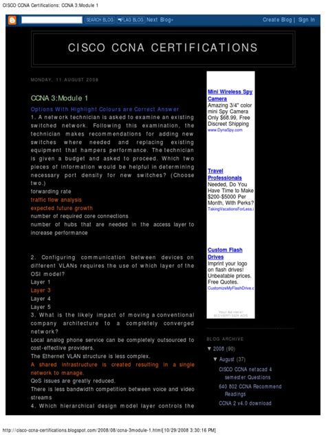 Cisco Ccna Certifications Ccna 3 Module 1 Pdf Pdf Network