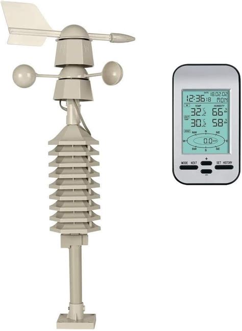 Wireless Weather Station With Anemometer Thermometer Remote Monitoring