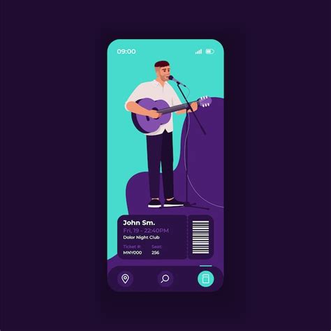 Premium Vector Concert Tickets Booking Application Smartphone Interface Vector Template