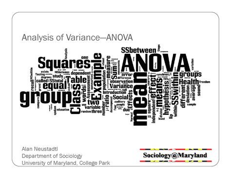 Analysis Of Variance Anova Introduction To Statistics Socy 201
