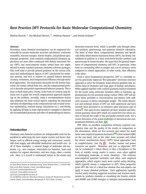 Best Practice Dft Protocols For Basic Molecular Computational Chemistry