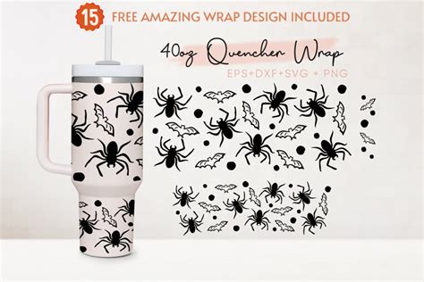 Halloween 40oz Quencher Tumbler Spooky Season Spider Bat