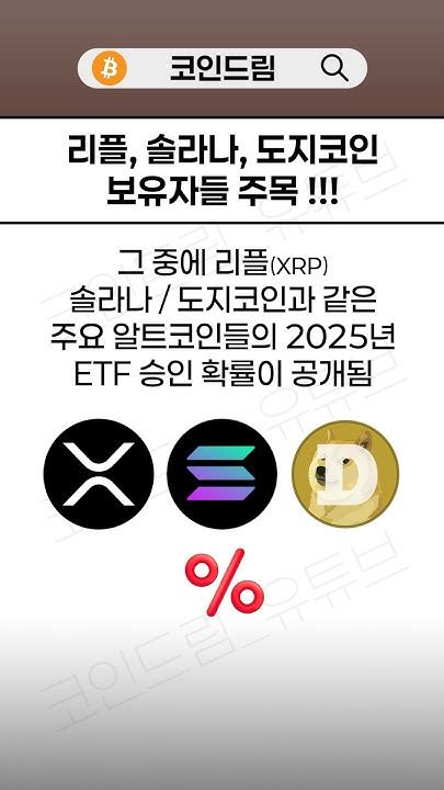 리플 솔라나 도지코인 보유자들 주목 Youtube
