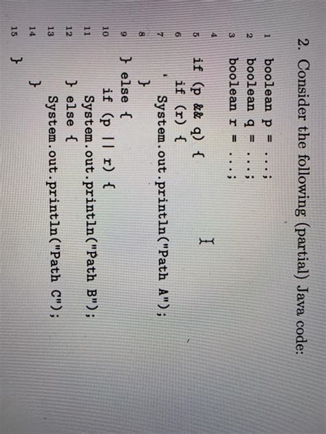 Solved 2 Consider The Following Partial Java Code 1 2
