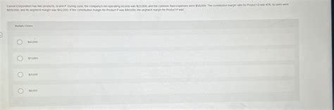 solved 135 000 ﻿and its segment margin was 42 000 ﻿if