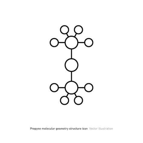 Premium Vector Propyne Molecular Geometry Icon Design Isolated On