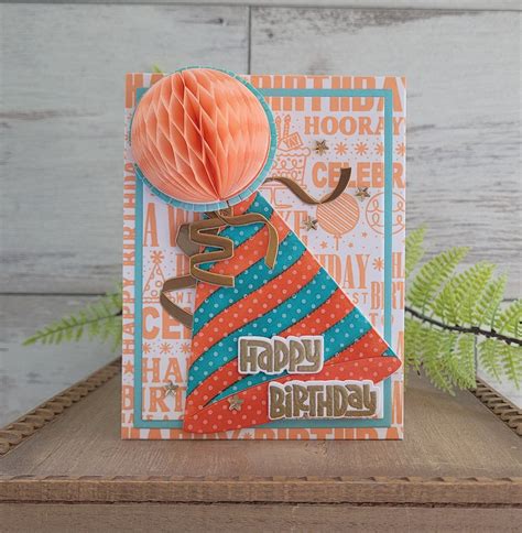 Interactive Birthday Card Happy Birthday Card With 3d Party Hat Display Card Handmade Card For