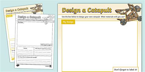 Design A Catapult Worksheet