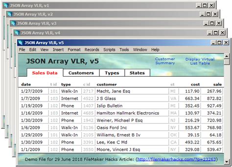 virtual list reporting with json arrays filemakerhacks
