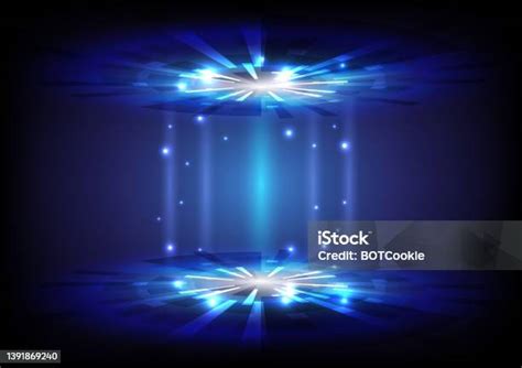 Gui 및 Ui 가상 현실 포털 및 홀로그램 과학 미래 빛나는 Hud 프로젝터의 공상 과학 디지털 하이테크 자리 표시자 및 복사 공간 게임 판타지의 마법의 문 서클 텔레포트