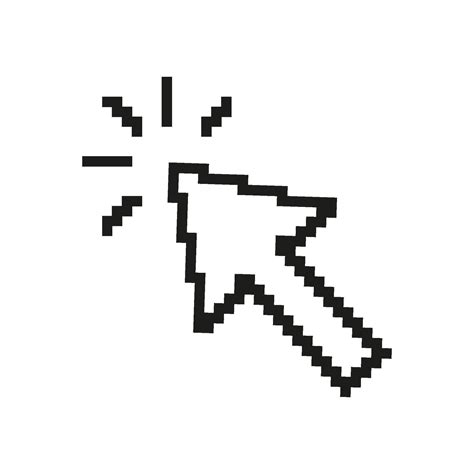 Pixelated Cursor Icon Retro Style Mouse Pointer With Clicking Effect