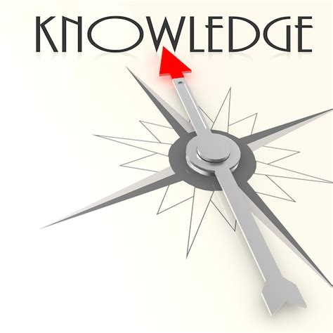 Premium Photo Compass With Knowledge Word