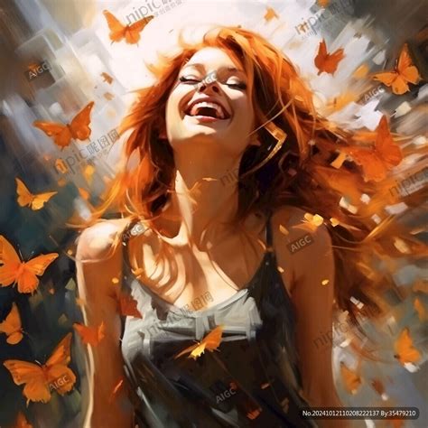 Ai创作图插画女孩与蝶 梦幻唯美橙色蝴蝶 写实人物插画 插画美女美女插画 唯美美女插图 数字美女插画 风美女插画 人物情绪插画 写实唯美插画 美女插画手绘海报户外 全画幅大画幅美女人物 欧美