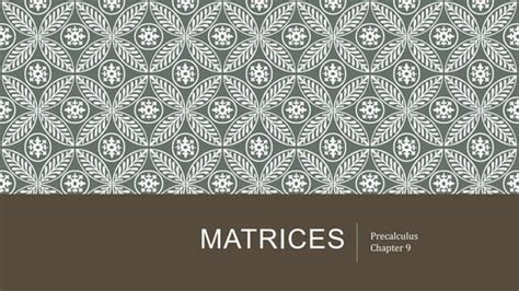 Introduction To Matrices Ppt Introduction To Matrices Ppt