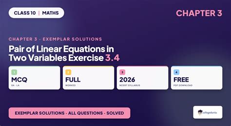 Ncert Exemplar Solutions Class 10 Maths Chapter 3 Exercise 34 Pair Of