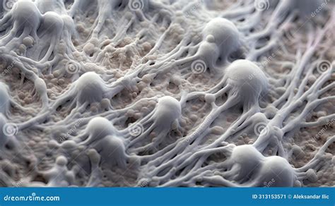Microscopic View Of Fungi Mycelium Texture Background Wallpaper