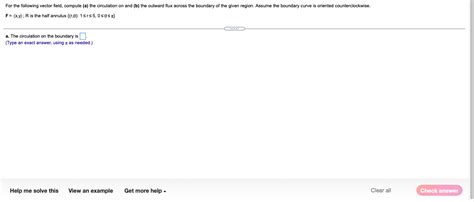 solved for the following vector field compute a the