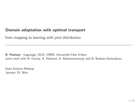 Ppt Domain Adaptation With Optimal Transport From Mapping To Learning Powerpoint