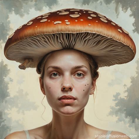 Woman With Mushroom Head Stable Diffusion Online