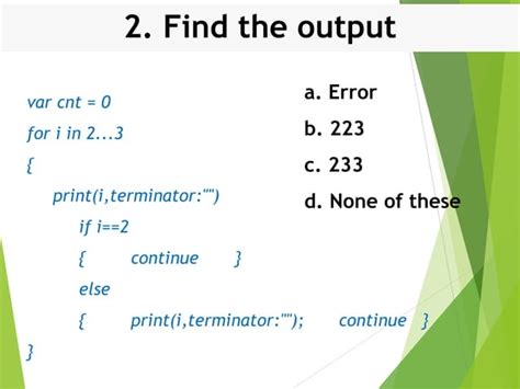 Control Structures In Swift Ppt