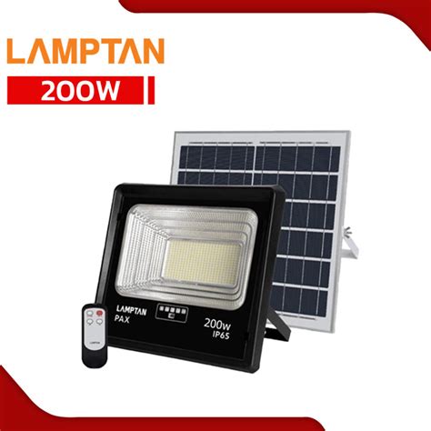 สปอร์ตไลท์โซล่าเซลล์ Led 200w Lamptan Pax Nineled สปอร์ตไลท์ Led โคมไฟถนน เสาไฟถนน ไฮเบย์ โซ