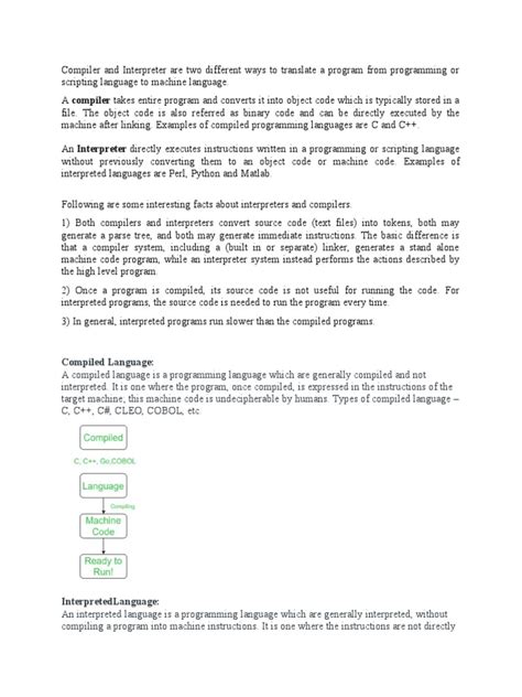 Compiler Interpreter Compiled And Interpreted Language Pdf Compiler