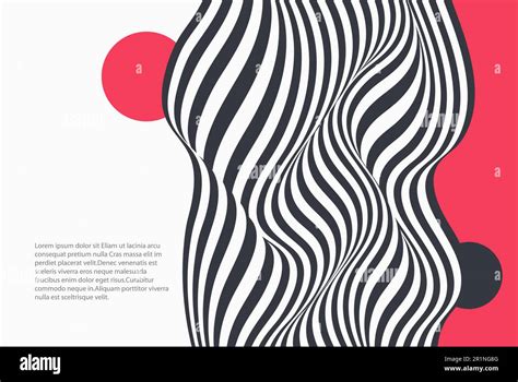 Black And White Wavy Pattern With Optical Illusion Abstract Geometric Background Stock Vector