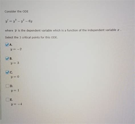 solved consider the ode 3 2 where y is the dependent