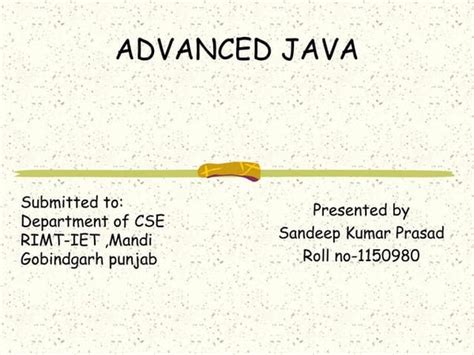 Advanced Java Programming Contents