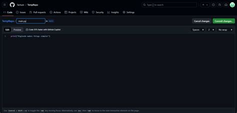 Editing Code On GitHub Diginode
