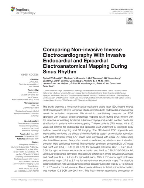 Pdf Comparing Non Invasive Inverse Electrocardiography With Invasive Endocardial And