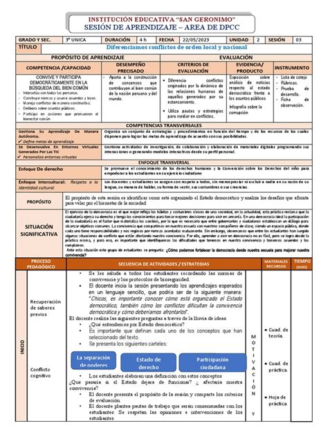 Unidad 2 Sesión Sem 3 Dpcc 3° Pdf Democracia Ideologías Políticas