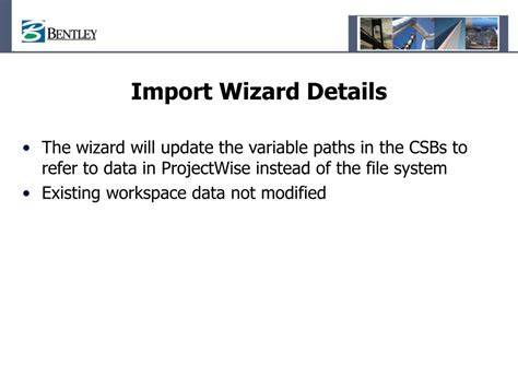 Ppt Managing Microstation Workspaces And Standards In Projectwise Powerpoint Presentation Id