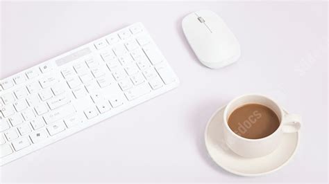 business office keyboard coffee creative modern powerpoint background