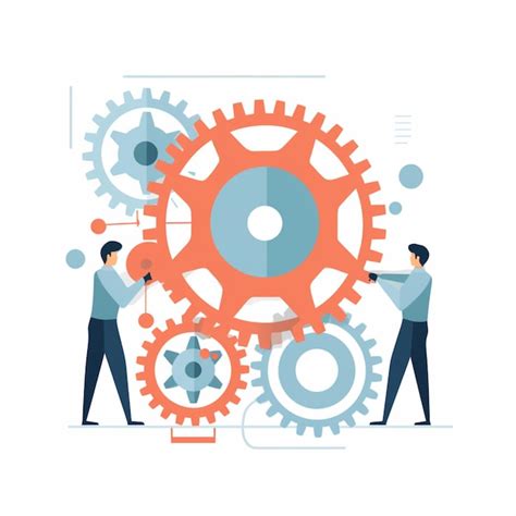 Premium Photo People Working On A Project With Gears And Gears In The Background Generative Ai