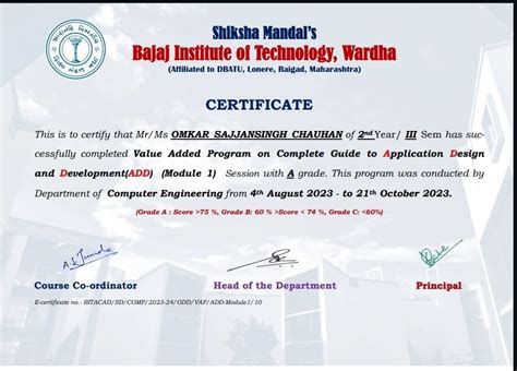 Omkar Chauhan On Linkedin Happy To Share That I Have Successfully Completed The Value Added