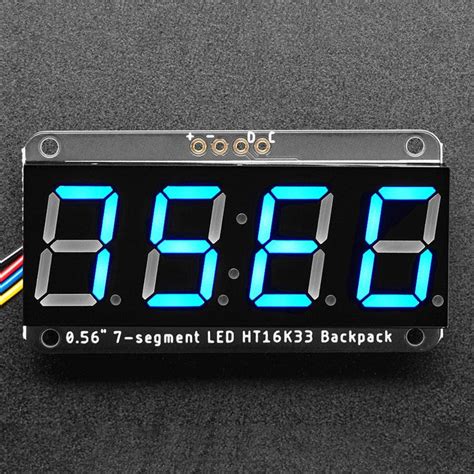 Assembled Adafruit 0 56 4 Digit 7 Segment Display W I2c Backpack Qt Blue The Pi Hut