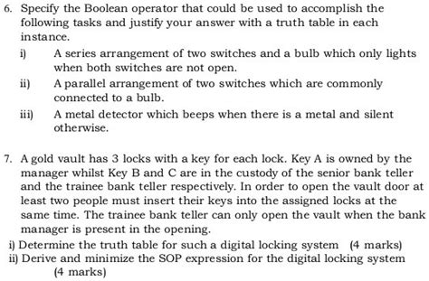 Solved Specify The Boolean Operator That Could Be Used To Accomplish The Following Tasks And