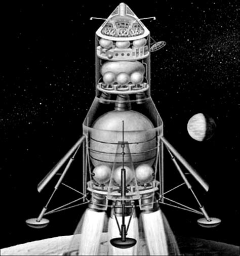 This Early Illustration Shows A Concept For Apollo Which Would Have Employed Either The Direct
