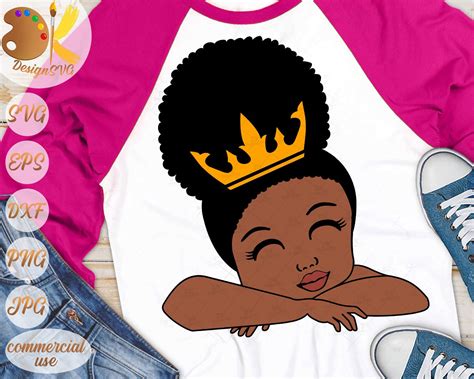 Afro Girl Svg Cute Black Girl Svg Afro Princess Svg Black Peek A