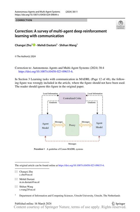 Pdf Correction A Survey Of Multi Agent Deep Reinforcement Learning
