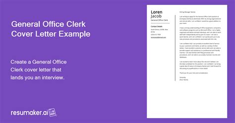 General Office Clerk Cover Letter Sample And Guide Entry Level And Senior