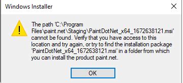 Paint Net Missing An Installation File Not Sure How To Get It Troubleshooting Bug Reports