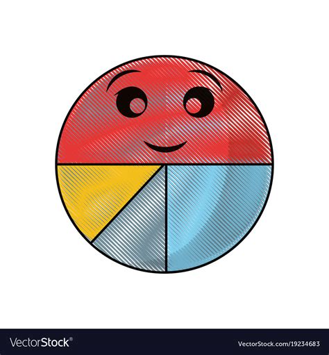 Kawaii Pie Chart Royalty Free Vector Image Vectorstock