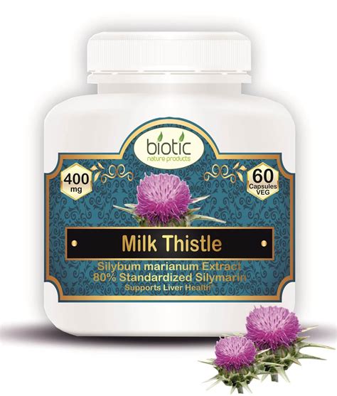 Milk Thistle Capsules 400mg Extract 60 Veg Capsules Supports For