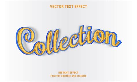 Premium Vector 3d Collection Text Effect Is Fully Editable And Scalable