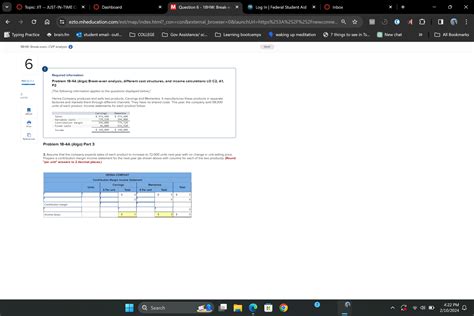 Solved Problem 18 4a Algo ﻿break Even Analysis Different
