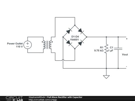 Full Wave Rectifier With Capacitor Circuitlab Full Wave Rectifier With Capacitor Circuitlab