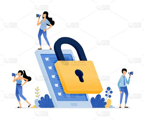 移动应用程序安全设备，以保护用户数据免受盗窃和欺诈。矢量插图的概念可以用于登陆页，模板，ui Ux，